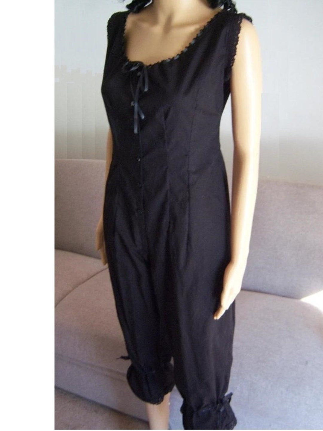 Black Victorian Camisole Bloomers Combinations Undergarment - Etsy
