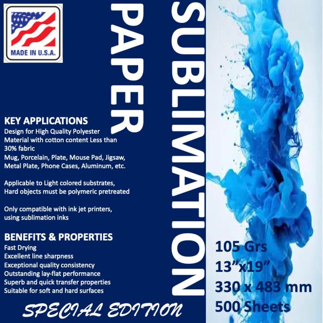 Dye Sublimation Paper, 13x19, 500 Sheets, for Mugs, Poly-cotton - Etsy