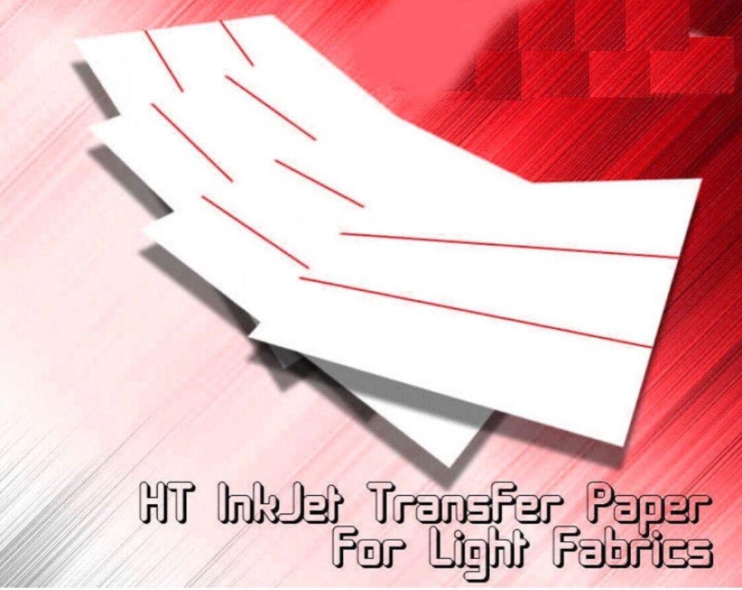 Iron-on Transfer Paper for Light Colored Fabrics Ink Jet Printable 8.5 ...