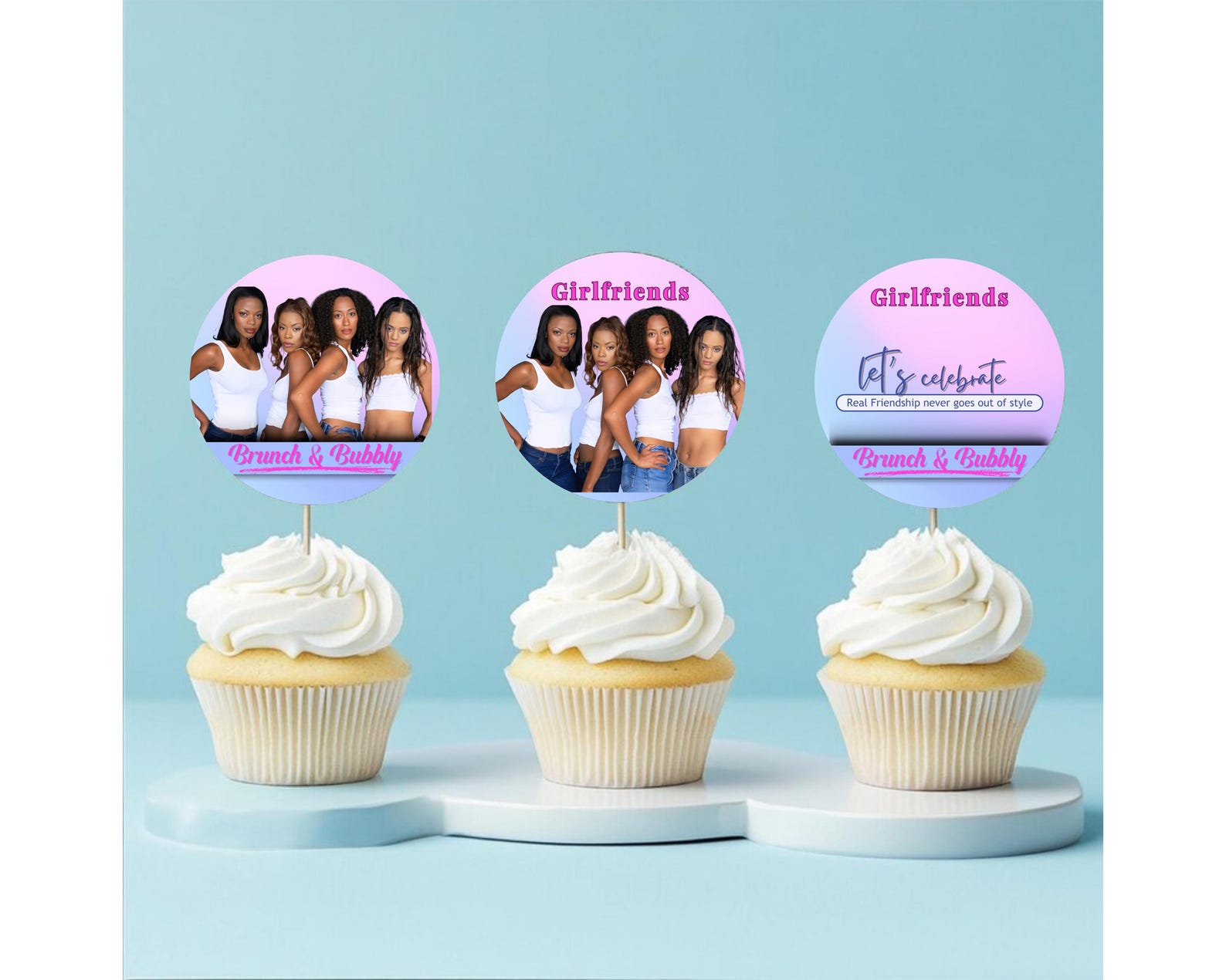 Girlfriends Cupcake Toppers | Preprinted Cupcake Picks | Girlfriends TV ...