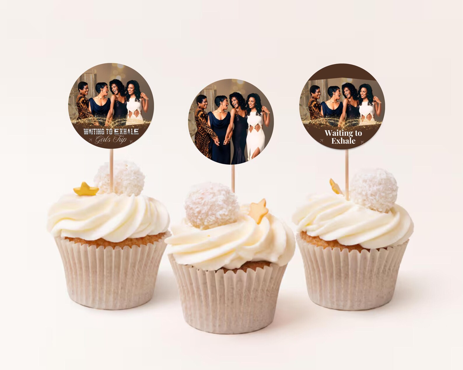 Waiting to Exhale Cupcake Toppers | Pajama Night Party Printable ...