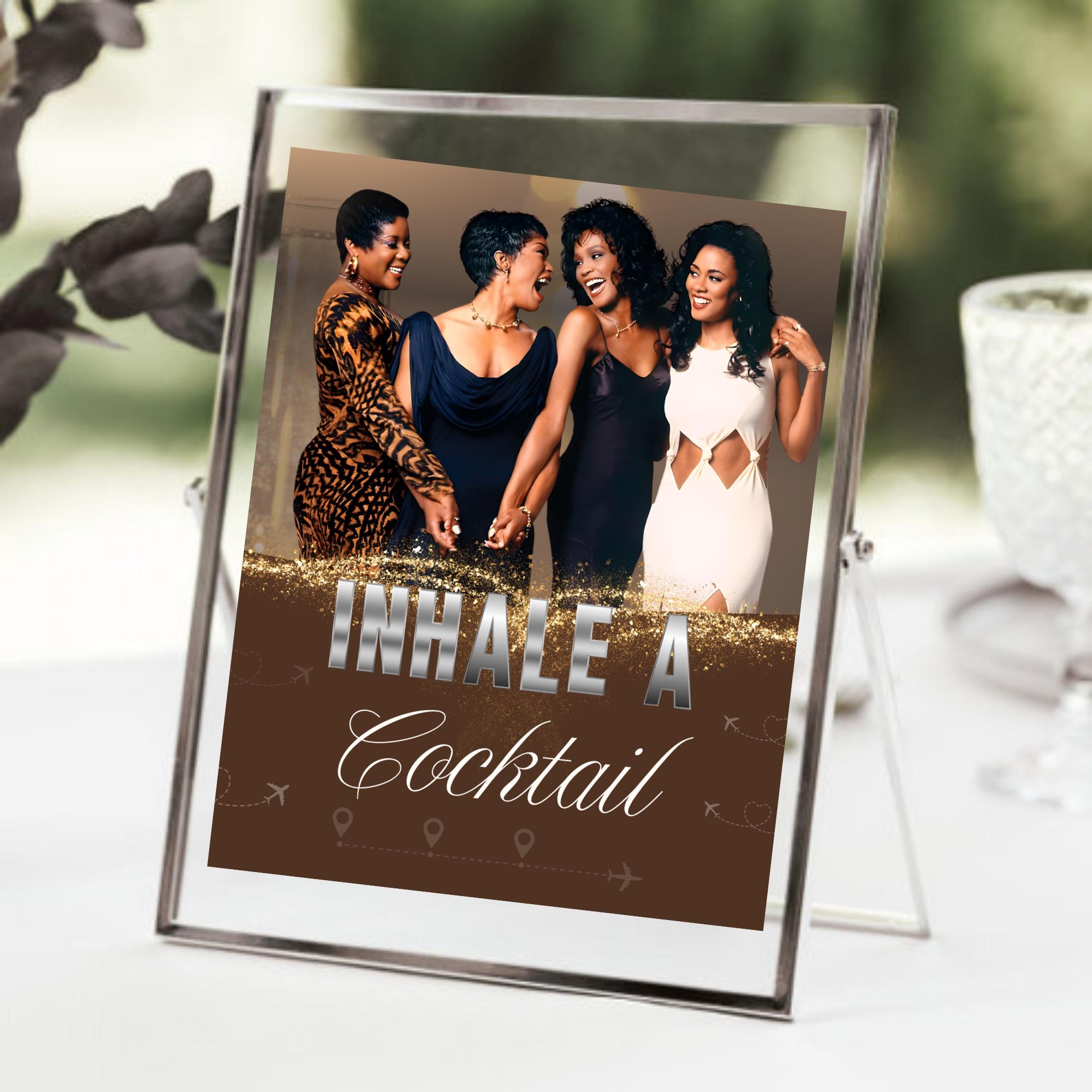 Waiting to Exhale Bar Sign | Girls Trip Tabletop Poster Board, Editable ...