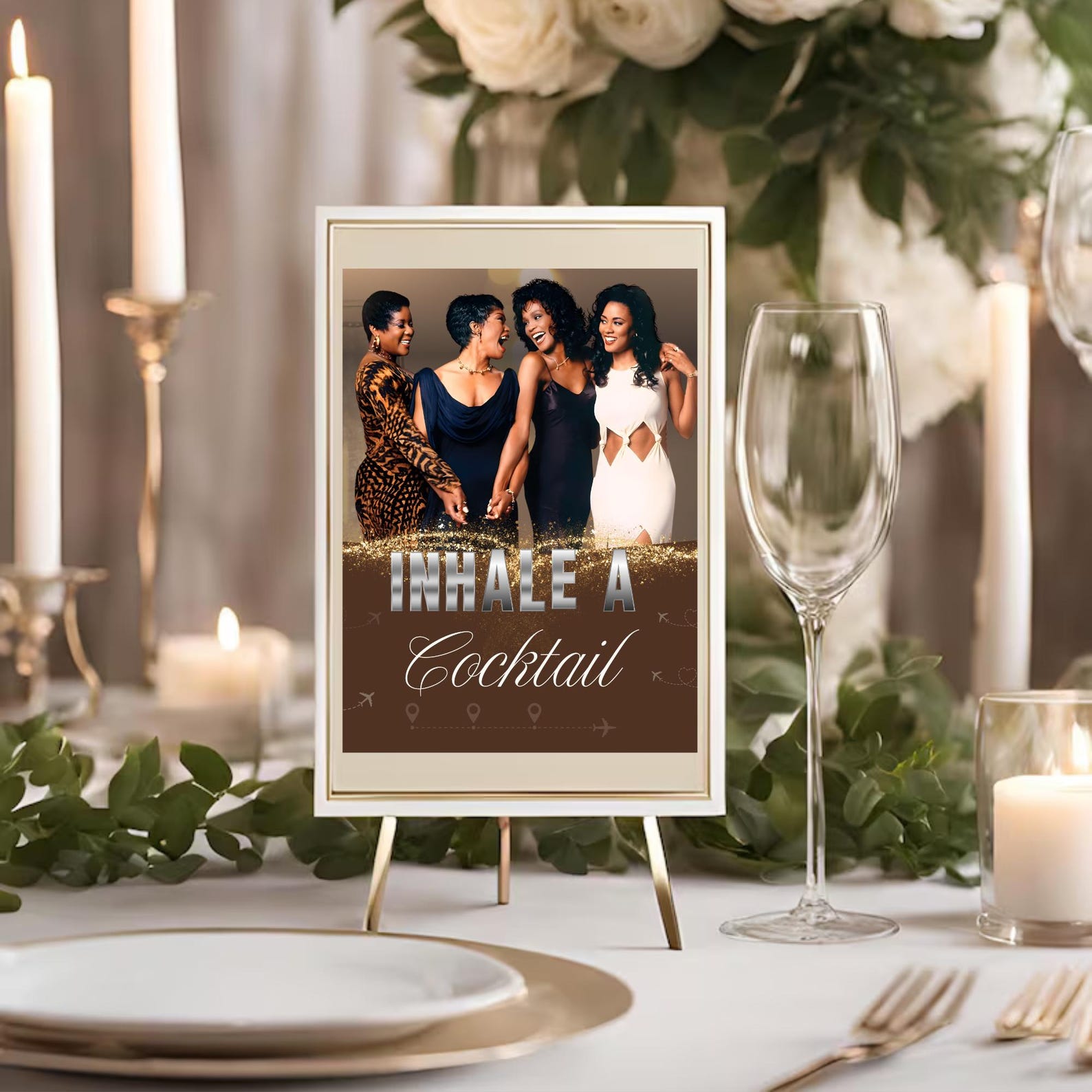 Waiting to Exhale Bar Sign | Girls Trip Tabletop Poster Board, Editable ...