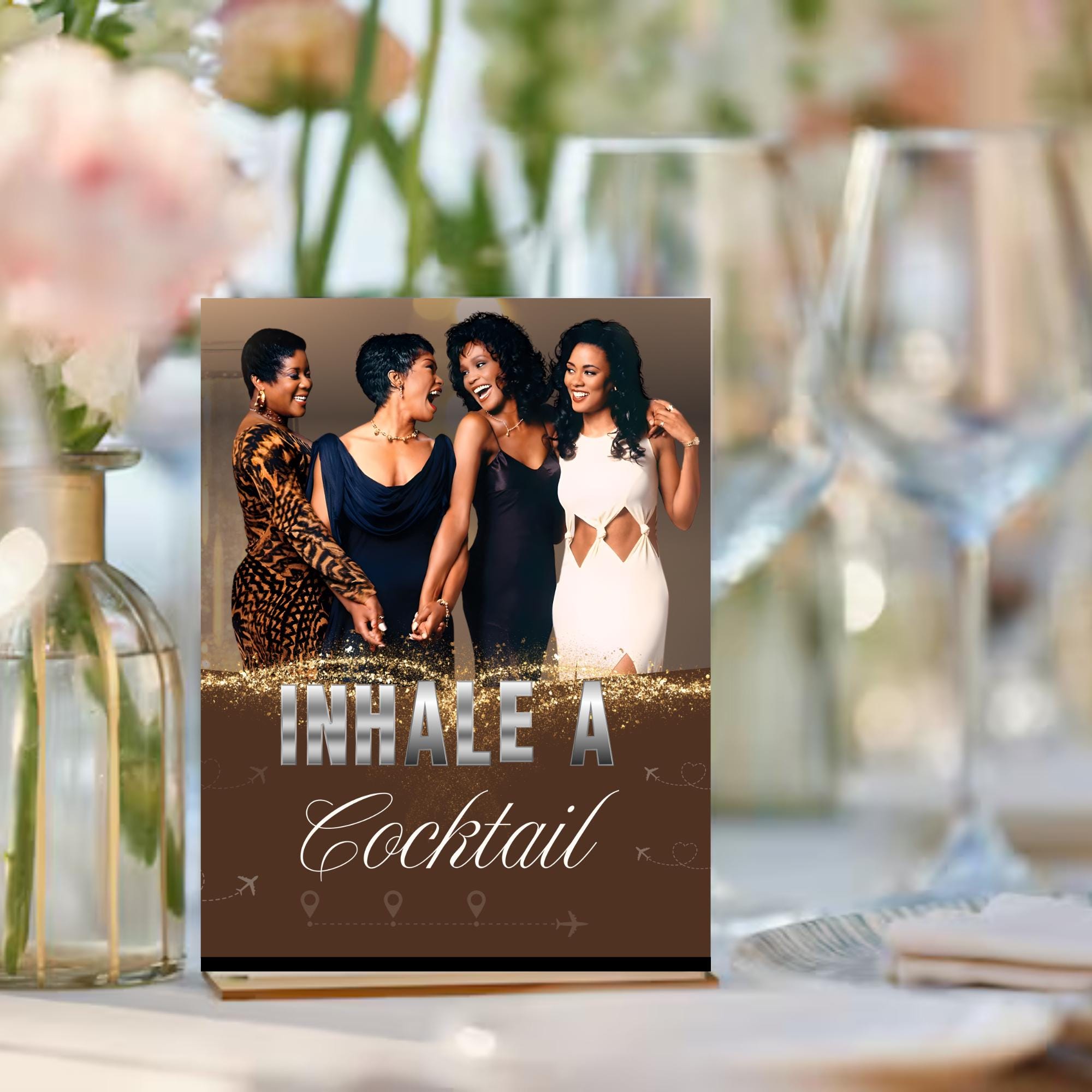 Waiting to Exhale Bar Sign | Girls Trip Tabletop Poster Board, Editable ...
