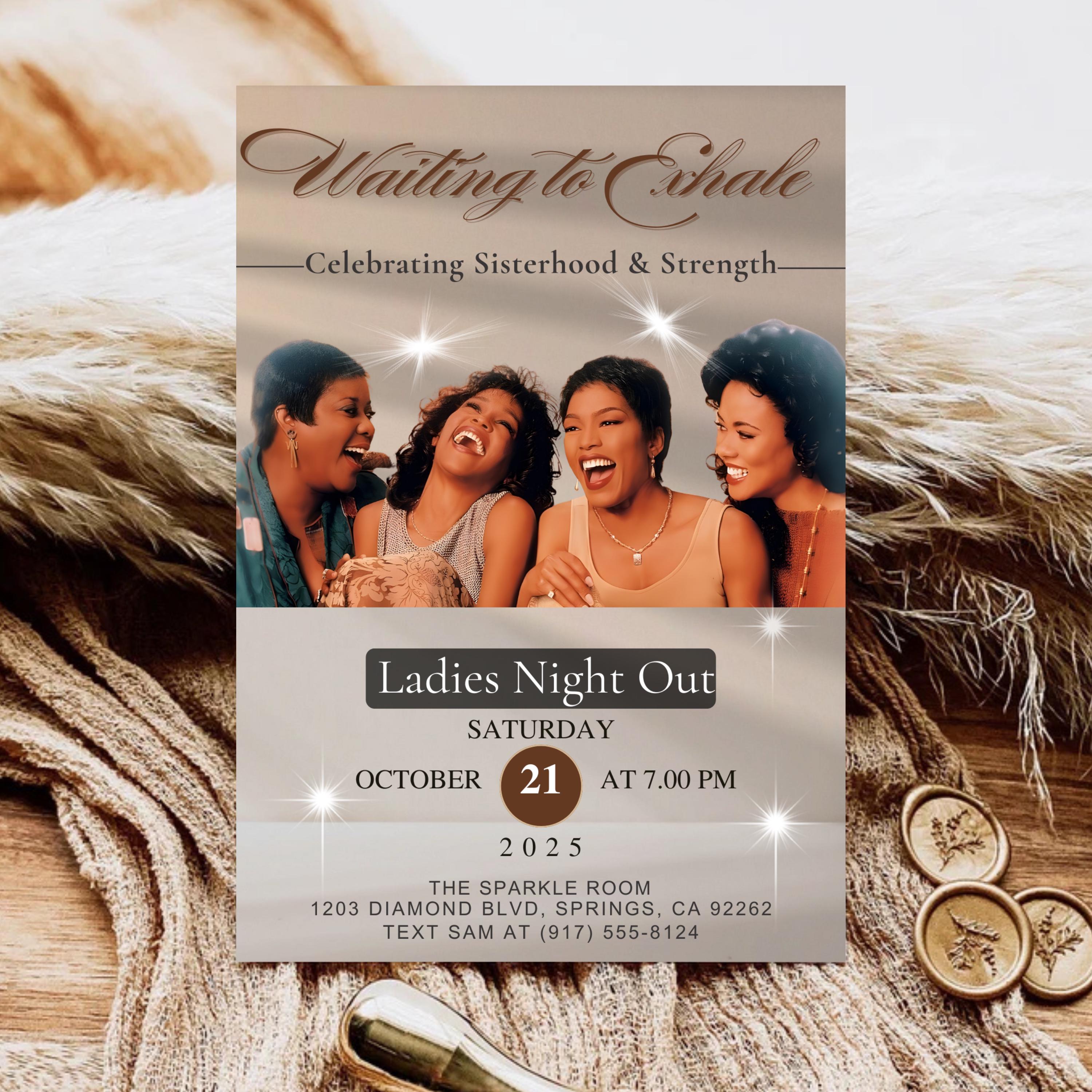 Waiting to Exhale Ladies Night Invitation | Women’s Night Out Party ...