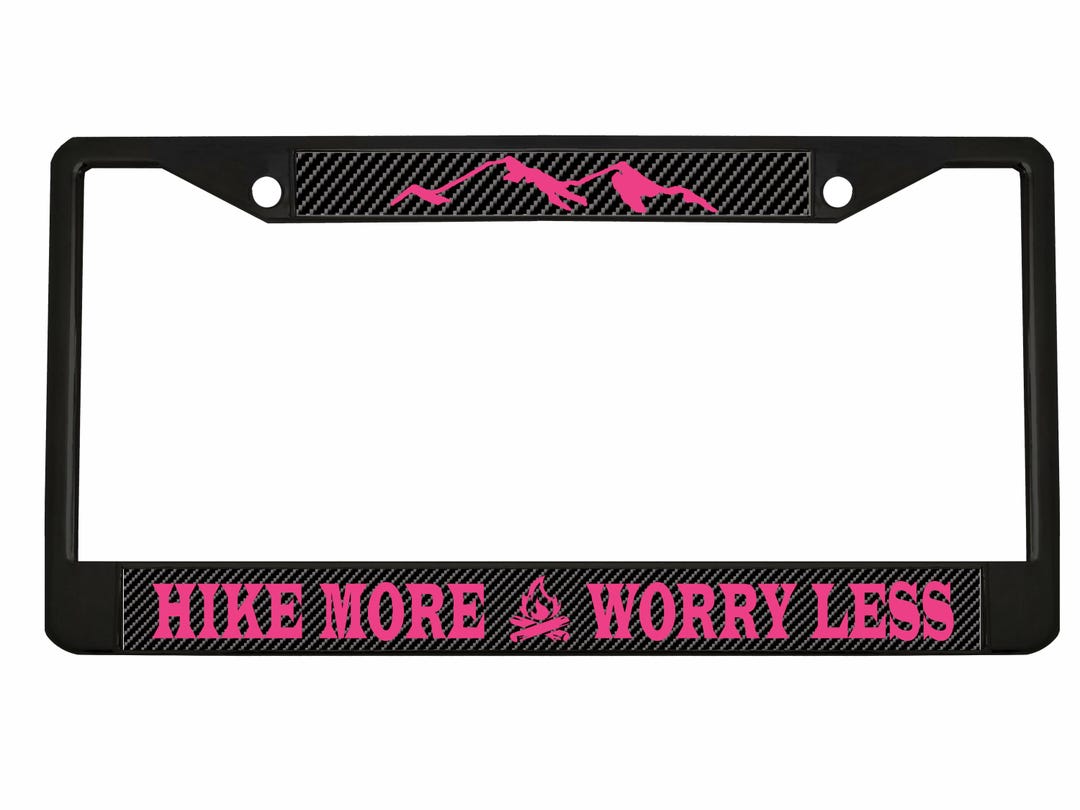 Hike More Worry Less License Plate Frame, Mountain Adventure Car Tag - Etsy
