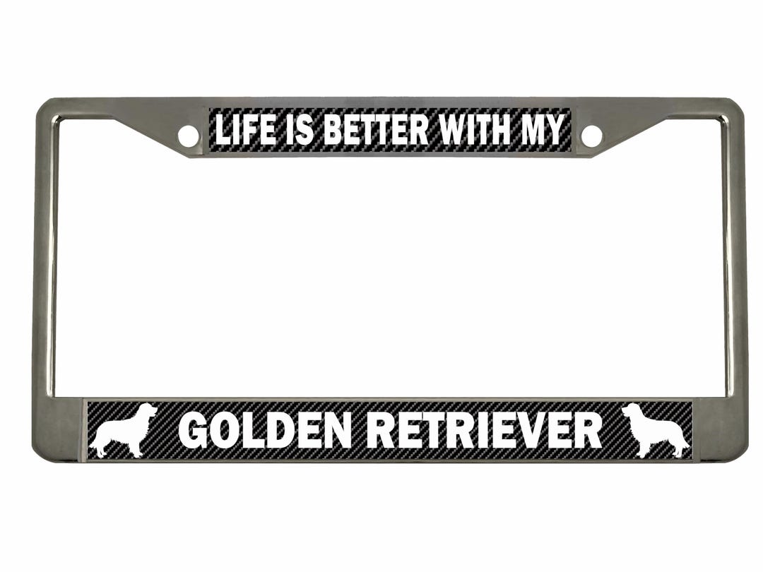 Golden Retriever License Plate Frame: Car Accessories, Dog Lover Gift ...