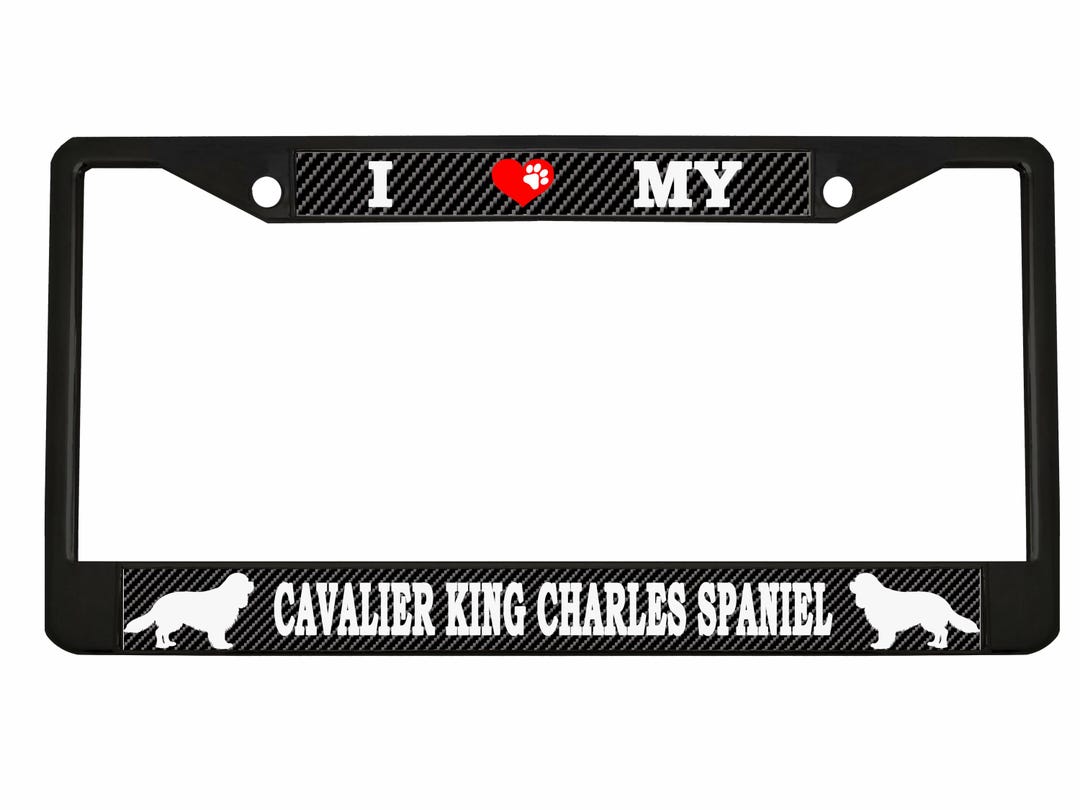 Cavalier King Charles Spaniel License Plate Frame - Dog Lover Car Tag ...