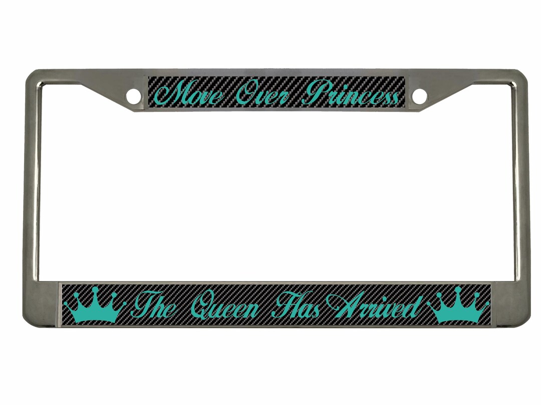 Move Over Princess Metal License Plate Frame - Personalized Car Tag - Etsy