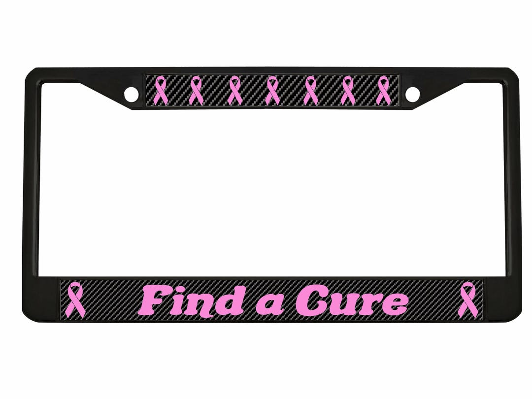 Breast Cancer Awareness License Plate Frame – Pink Ribbon Car ...