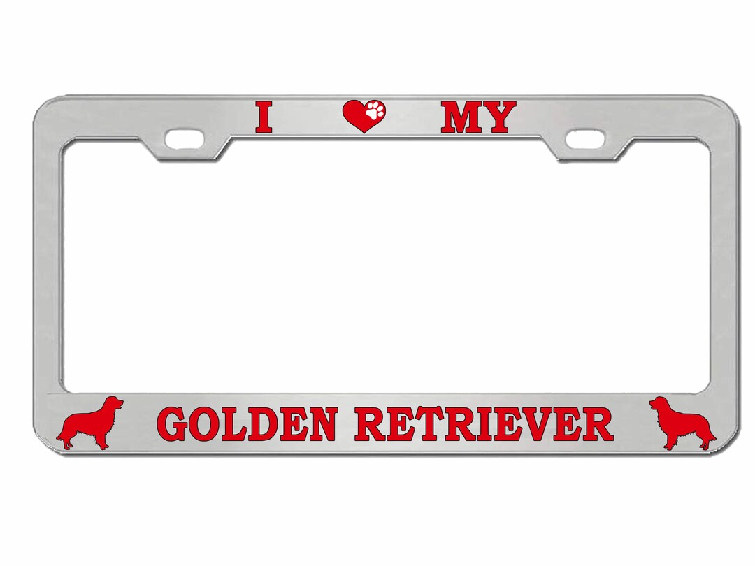 Golden Retriever License Plate Frame - Dog Lover Car Accessories - Etsy