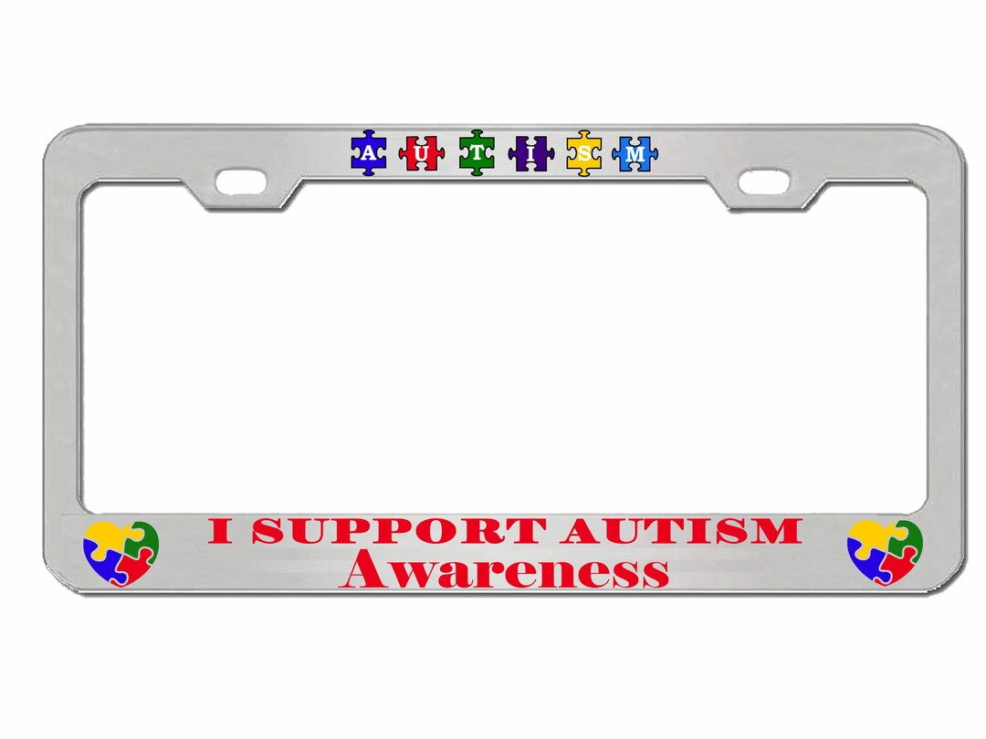 Autism Awareness License Plate Frame, Personalized Car Tag - Etsy