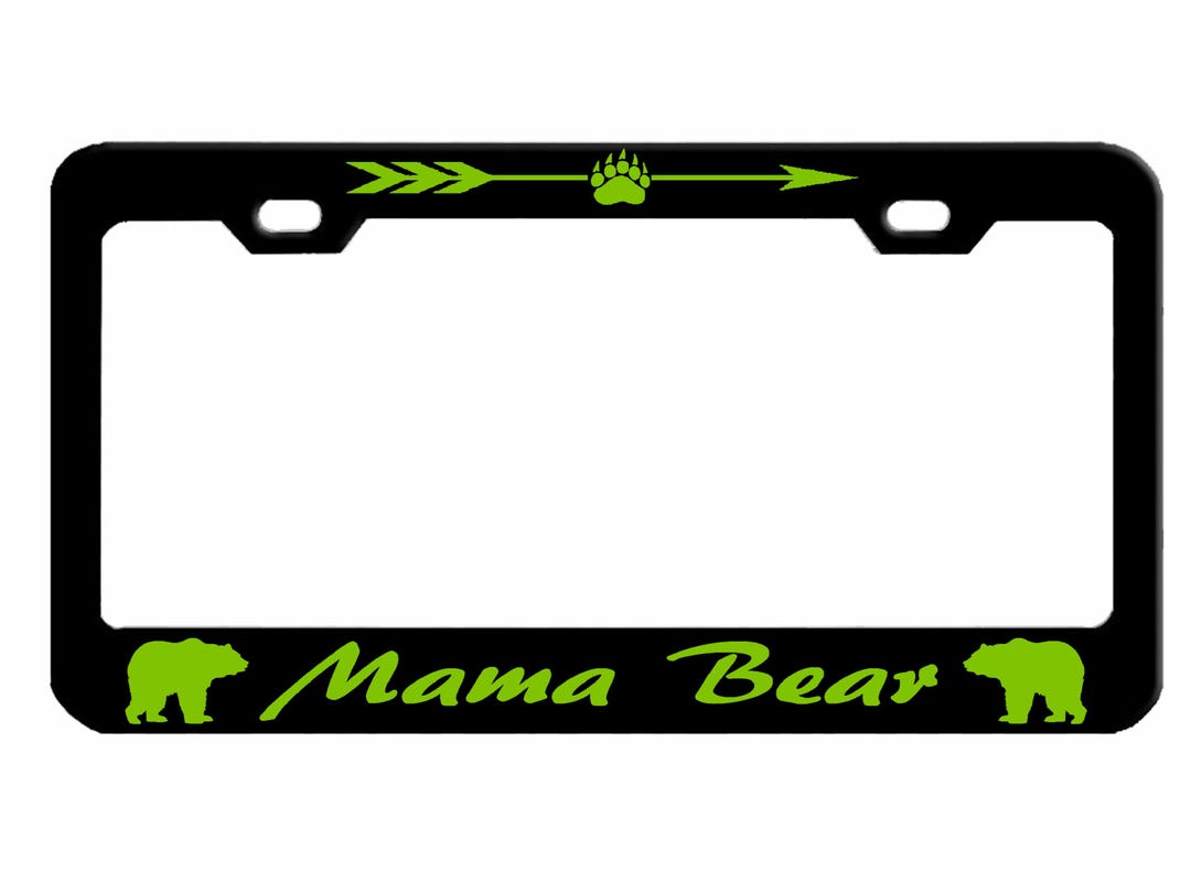 Mama Bear Style Metal License Plate Frame Personalized/car Accessories ...