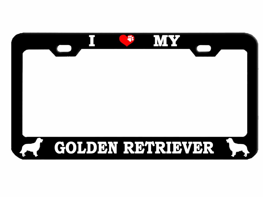 Golden Retriever License Plate Frame - Dog Lovers Car Tag - Etsy