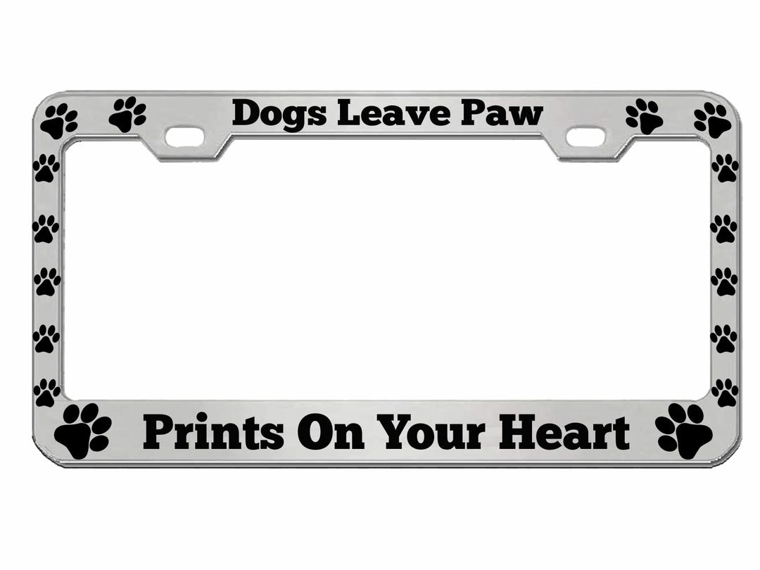 Paw Print Dog License Plate Frame - Car Accessories, Car Tag - Etsy