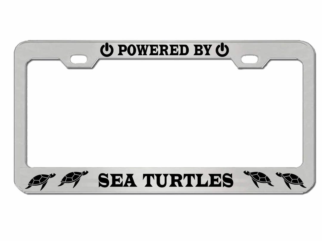 Powered by Sea Turtles License Plate Frame, Car Accessories - Etsy