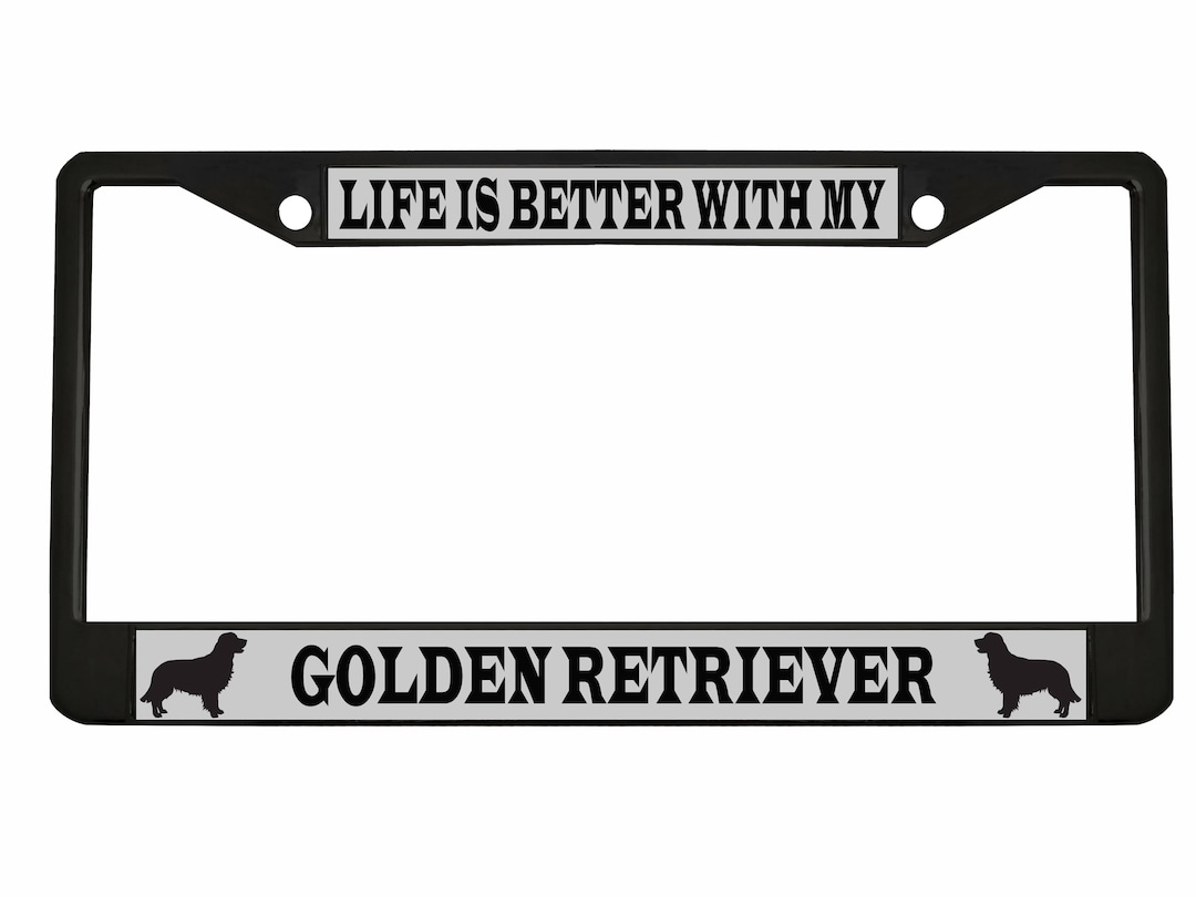 Golden Retriever License Plate Frame - Personalized Dog Car Tag - Etsy