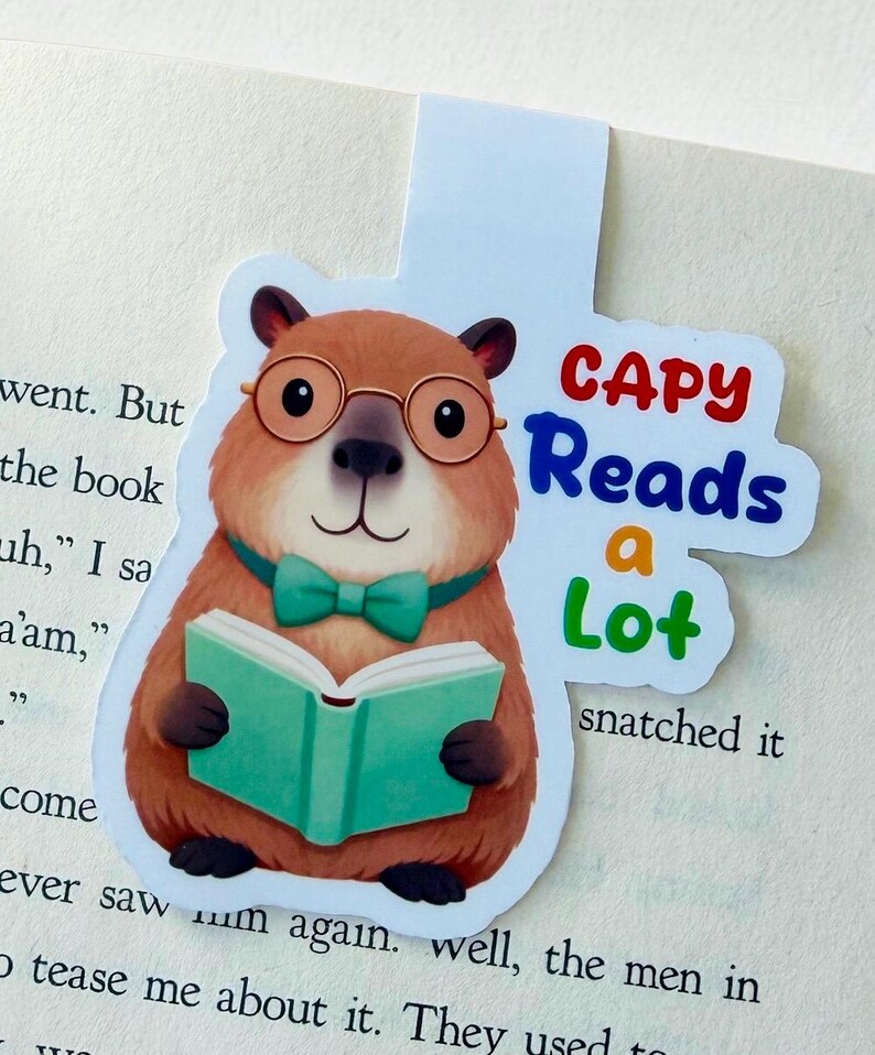 Capybara Magnetic Bookmark • Cute Animal Page Marker • Kawaii Book ...