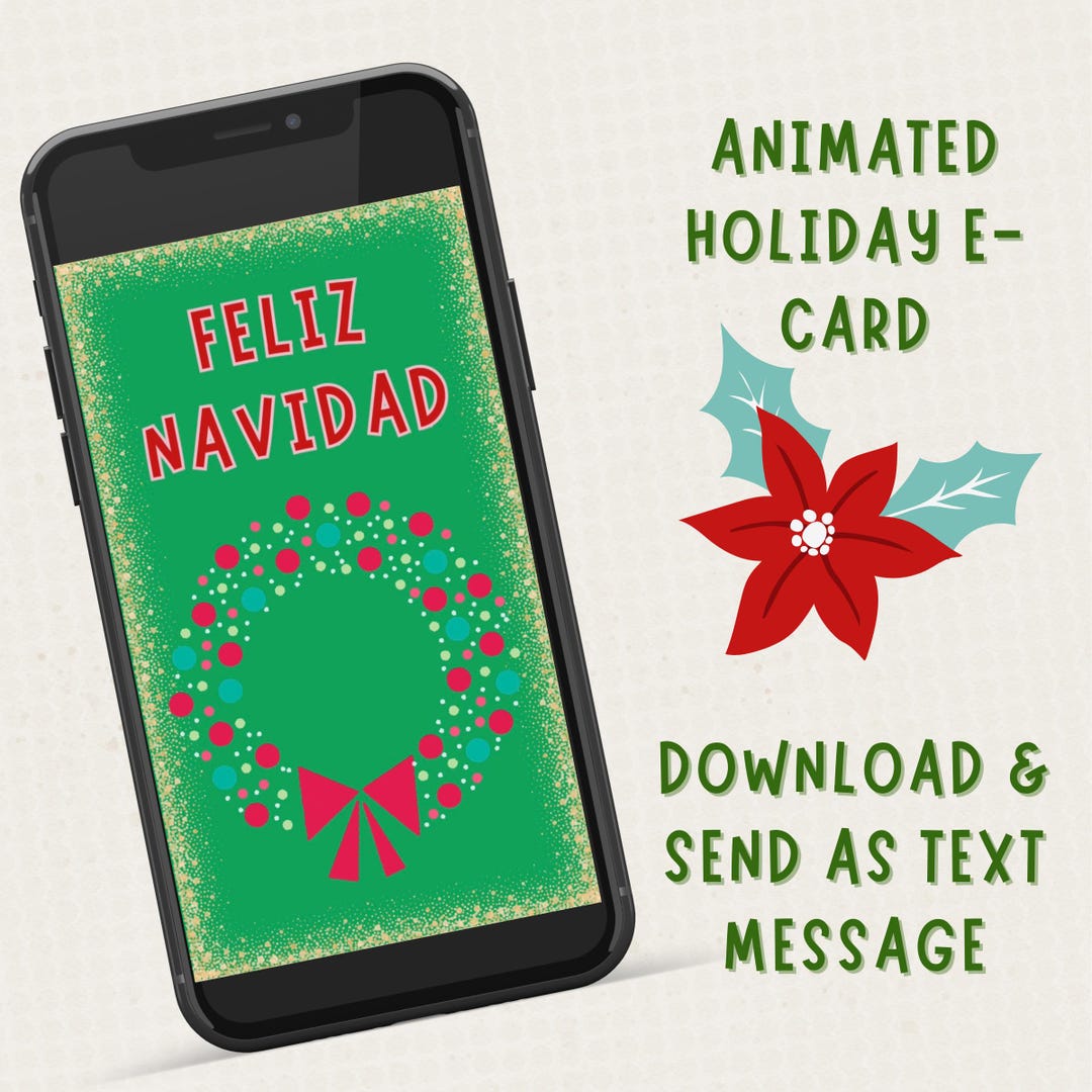 Feliz Navidad Animated E-card / Download to Text Christmas Card - Etsy