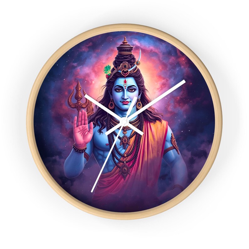 Shiva Art Wall Clock, Hindu Spiritual Decor, Yoga Gift - Etsy Australia