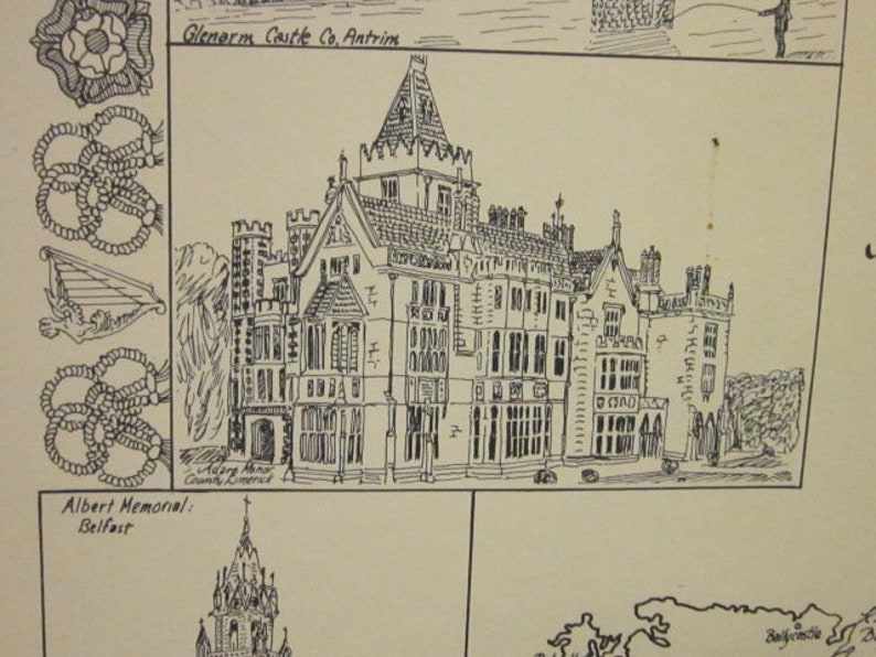 Hand Drawn Map of Ireland in Pen and Ink - Etsy