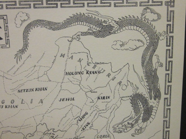 Hand Drawn Map of China in Pen and Ink - Etsy