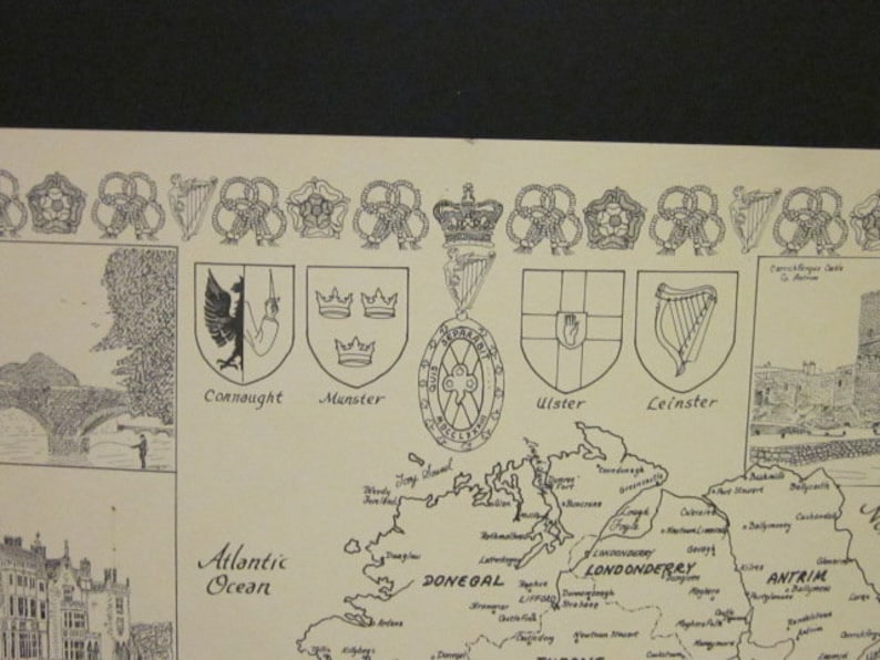 Hand Drawn Map of Ireland in Pen and Ink - Etsy