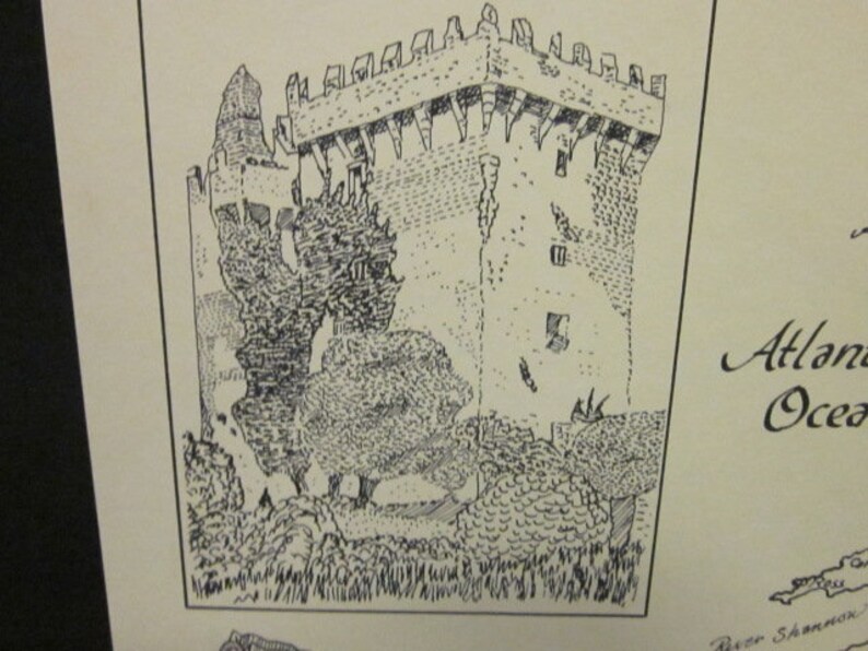 Hand Drawn Map of Ireland in Pen and Ink - Etsy