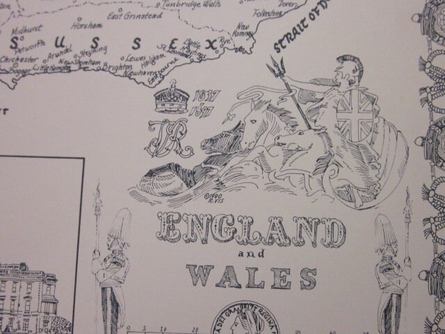Hand Drawn Map of England and Wales in Pen and Ink - Etsy
