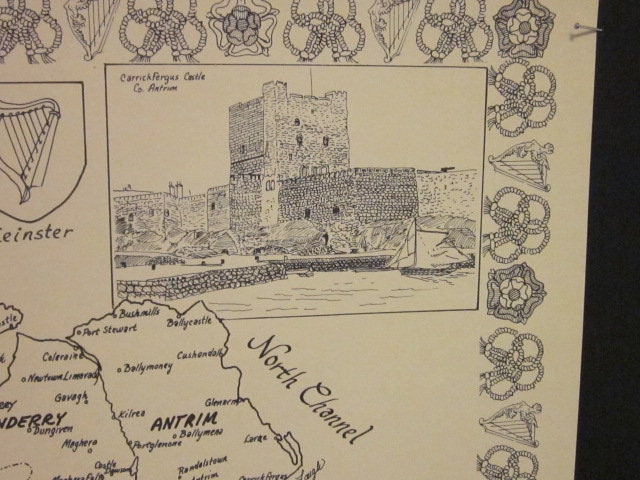 Hand Drawn Map of Ireland in Pen and Ink - Etsy