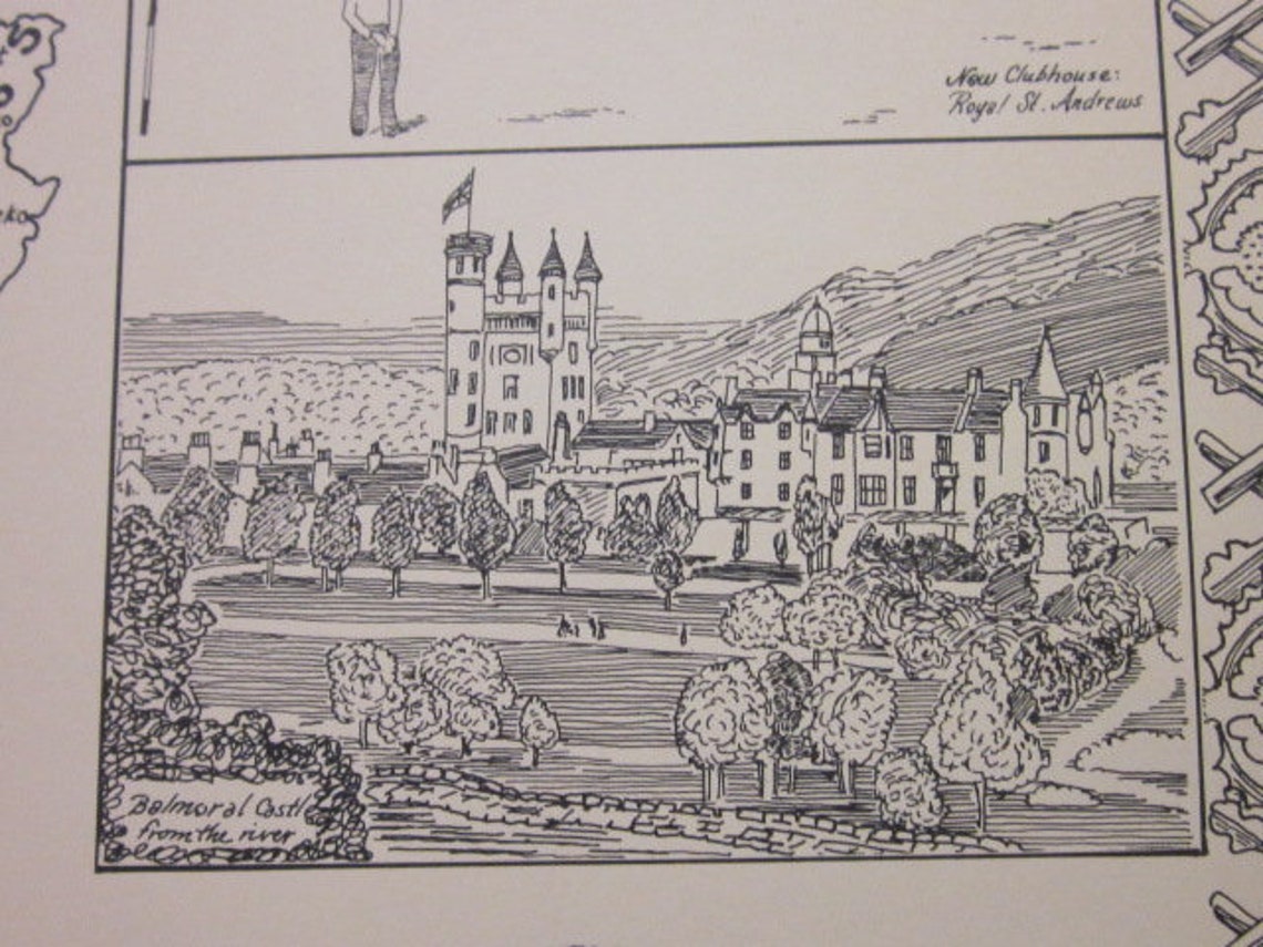 Hand Drawn Map of Scotland in Pen and Ink - Etsy
