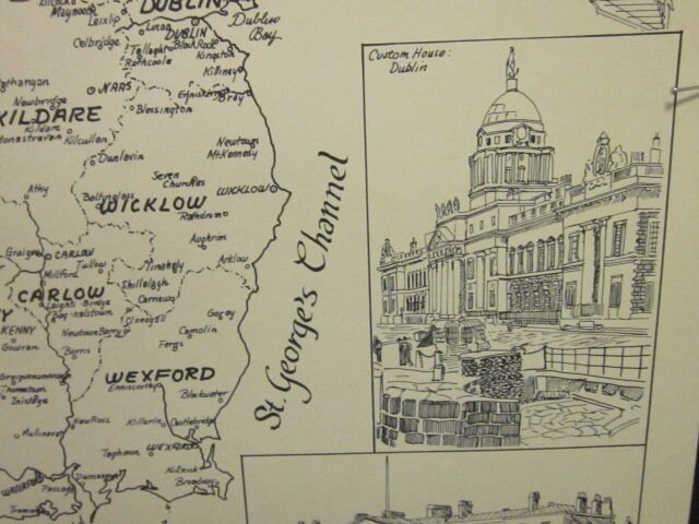 Hand Drawn Map of Ireland in Pen and Ink - Etsy