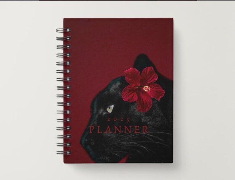 Dark Red Aesthetic 2025 Monthly Planner | Moody Digital Planner | 2025 ...