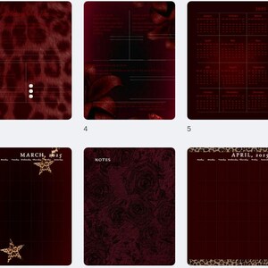 Dark Red Aesthetic 2025 Monthly Planner | Moody Digital Planner | 2025 ...