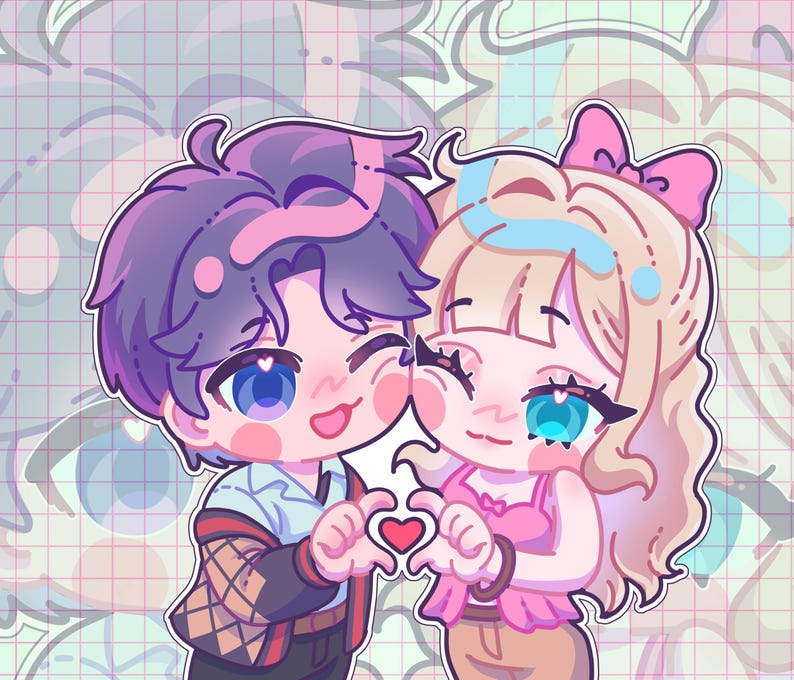Chibi Couple: Custom Personalized Anime Couple Art, Yumeship, Selfship ...