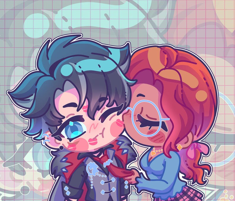 Chibi Couple: Custom Personalized Anime Couple Art, Yumeship, Selfship ...