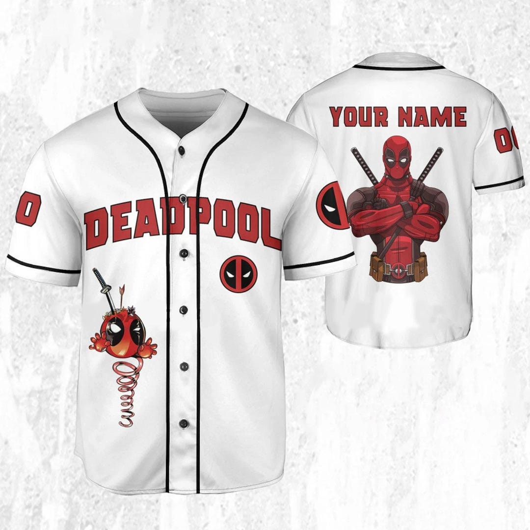 Personalized Deadpool Jersey Baseball, Deadpool Baseball Jersey, Family ...