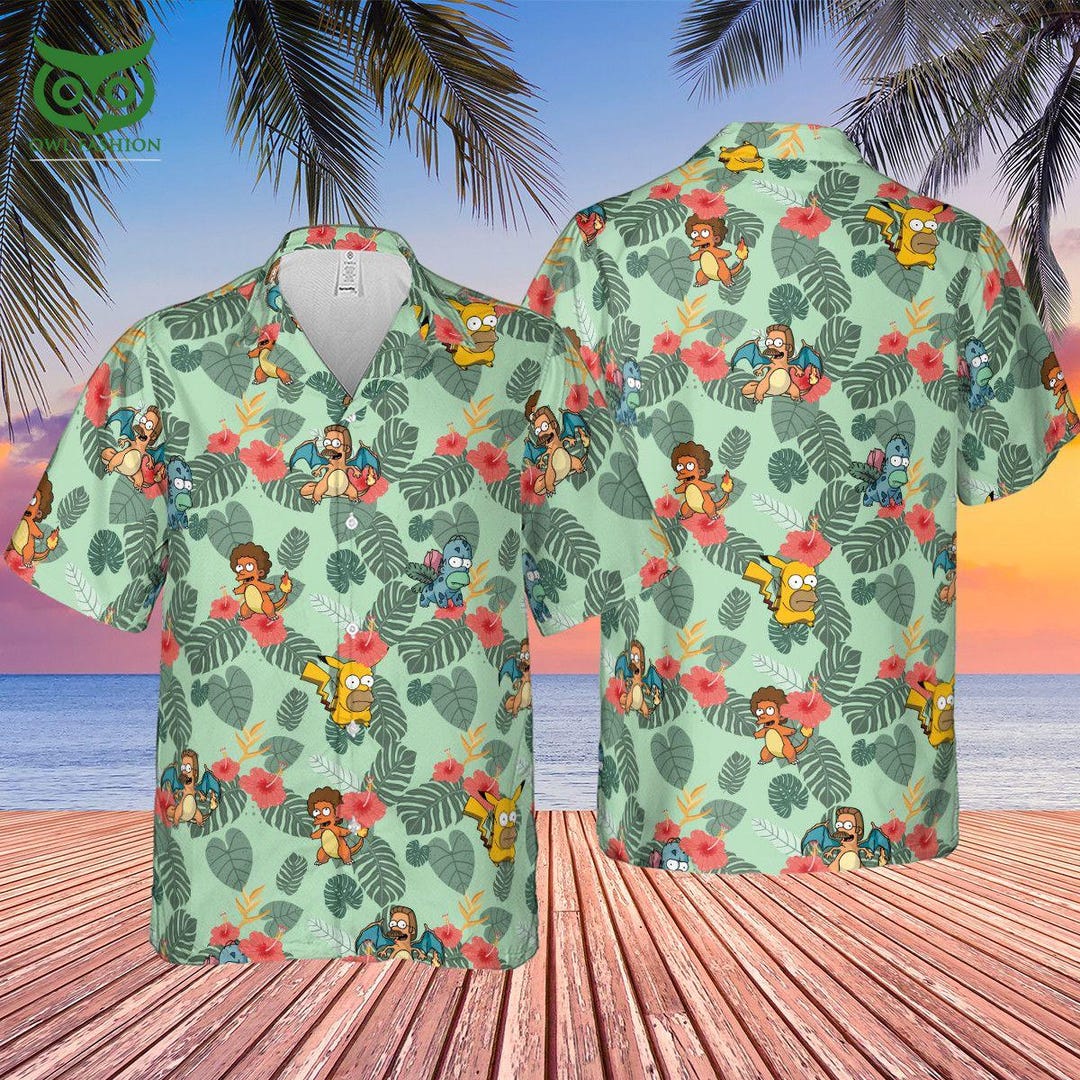 Simpsonmon the Simpsons Pokemon Mashup Hawaiian Shirt,evolution Anime ...