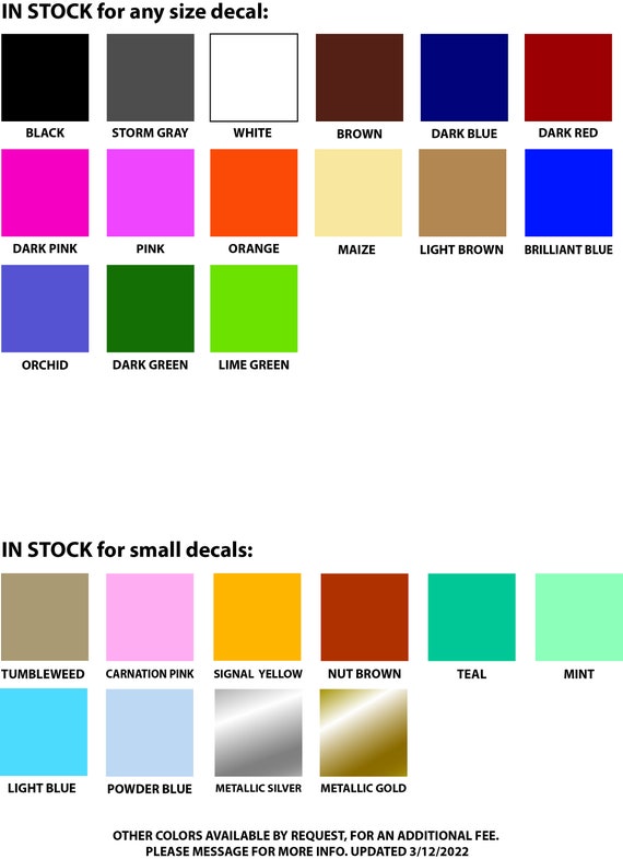 Vinyl COLOR Samples | Etsy