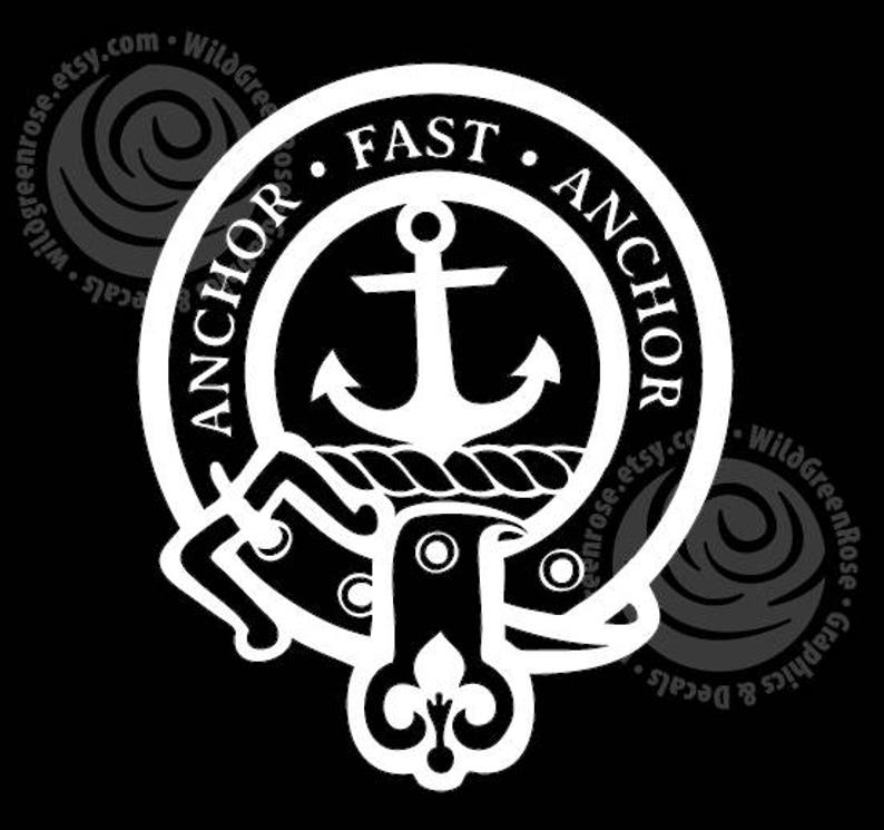 Anchor Fast Anchor Gray Family Crest Vehicle Decal - Etsy