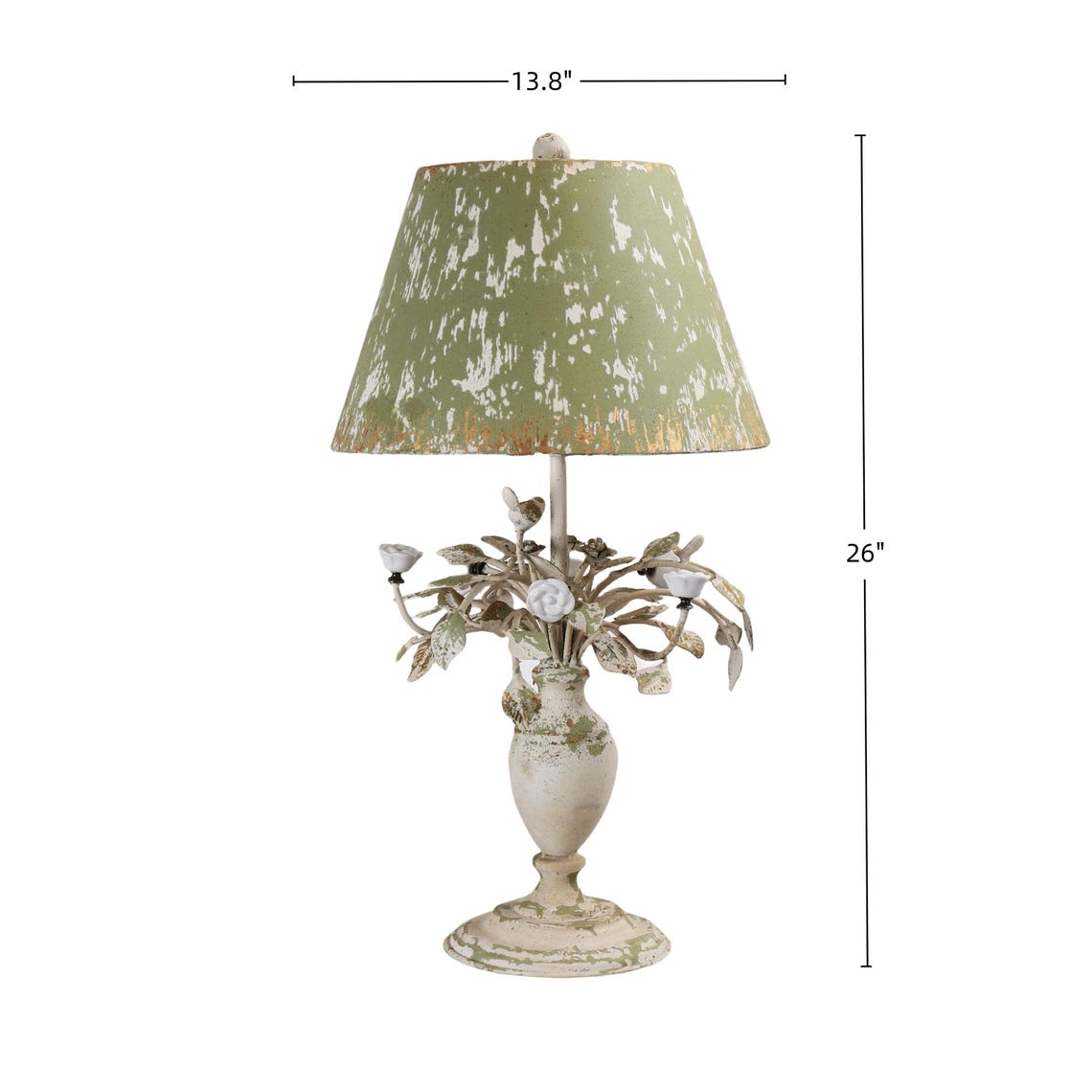 Floral Table Lamp: French Country Cottage Green Shade - Etsy