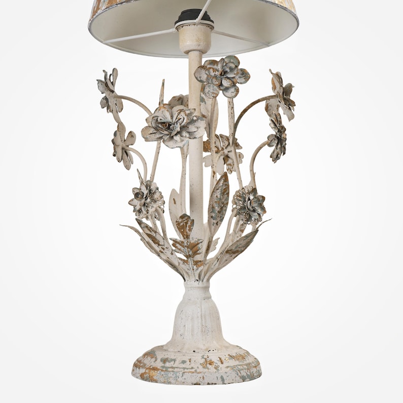 Floral Metal French Country Table Lamp: Shabby Chic Bedside Light - Etsy