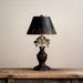 Vintage French Country Table Lamp: Black Distressed Floral, Rustic ...
