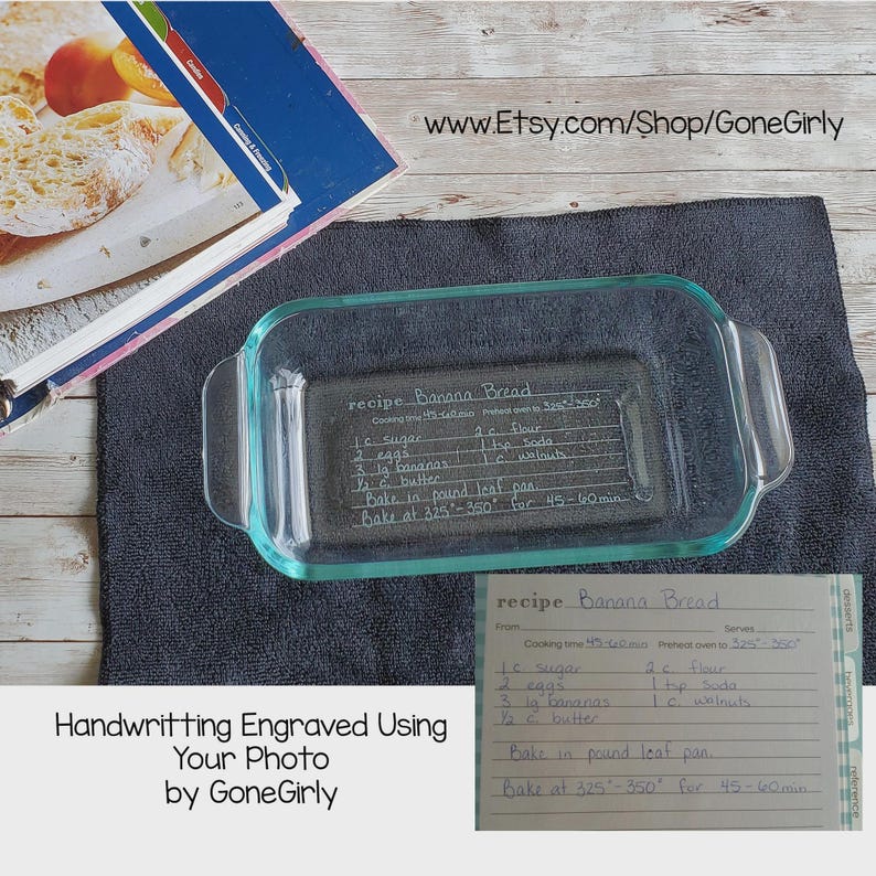 Handwritten Recipe Loaf Pan | Custom Engraved Bread Bakeware | Family ...