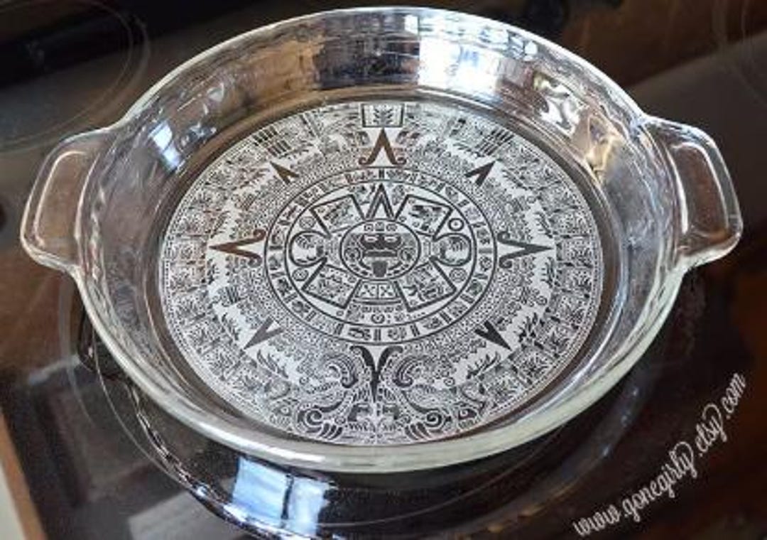 Aztec Sun Calendar Engraved Pie Plate - Basic or Deep Dish - Etsy