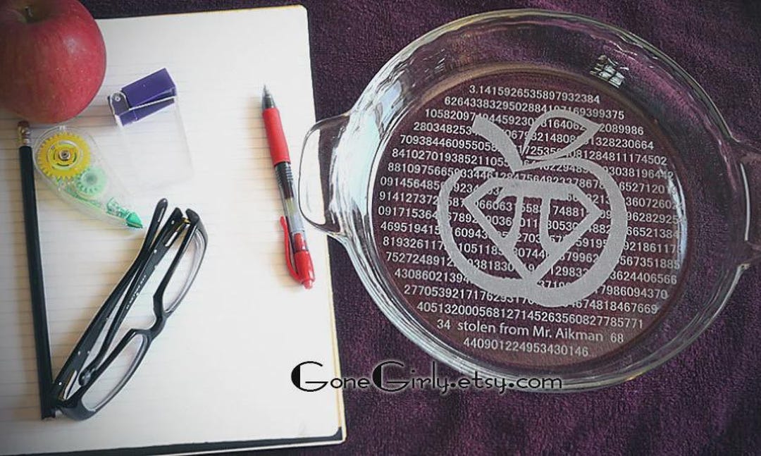 Engraved Apple Pi Plate: Math Teacher Gift, Pi Day Decor - Etsy