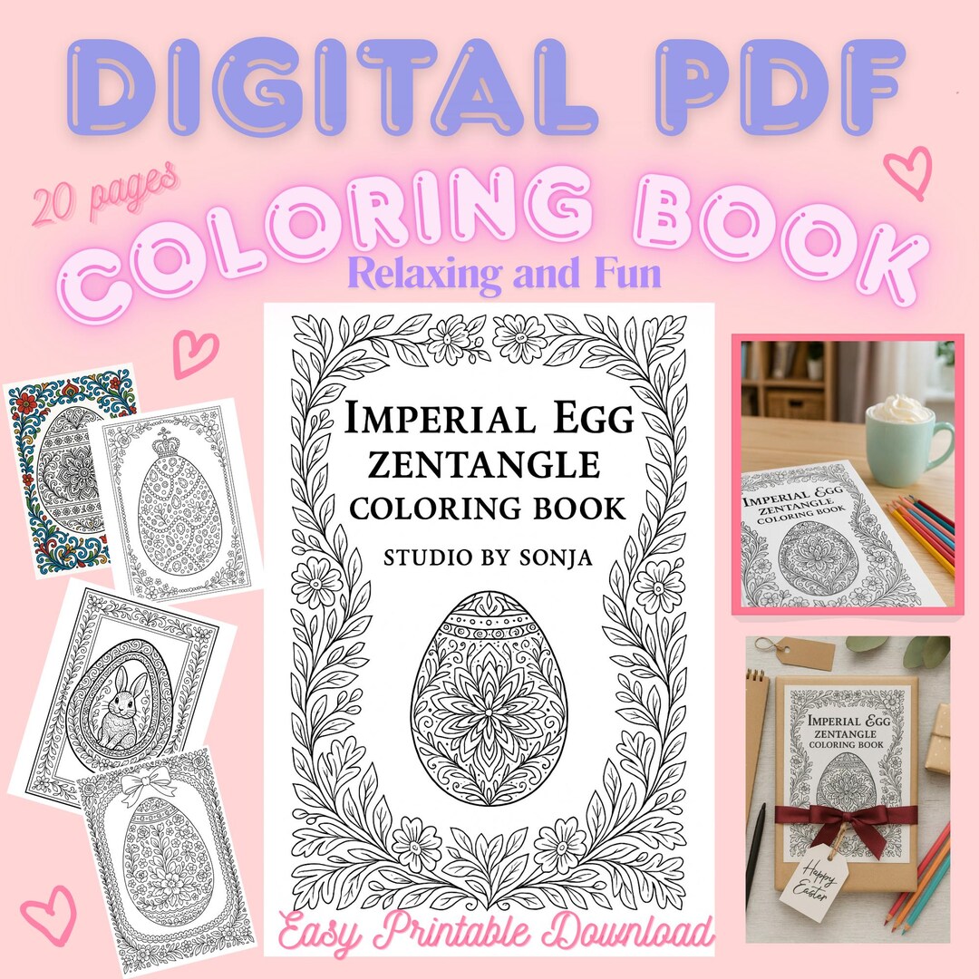 Imperial Egg Zentangle Coloring Book: 20 Easter Designs - Etsy