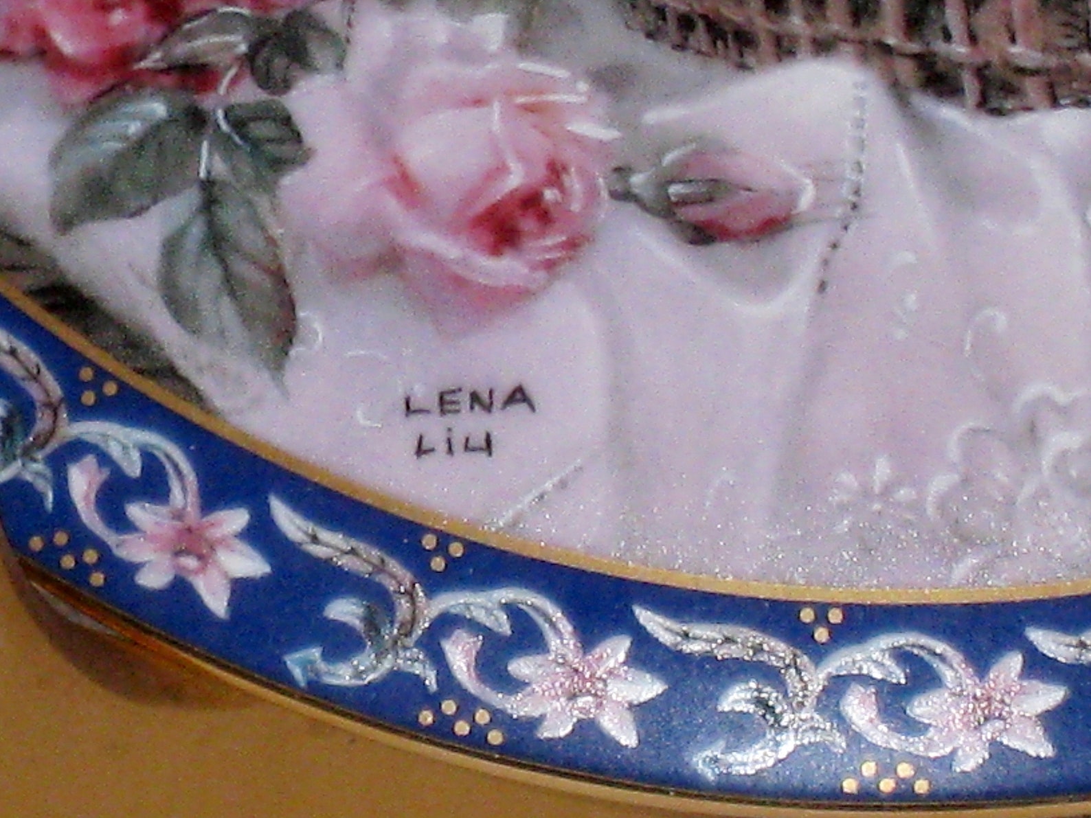 Lena Liu "roses" Collectible Plate, Basket Bouquets 1st Issue 1992 ...
