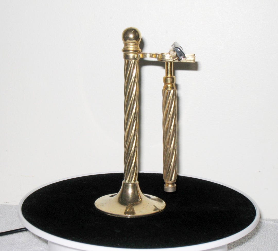 Italian Brass Razor & Stand, Solid Brass From ITALY, Vintage Gift for A ...