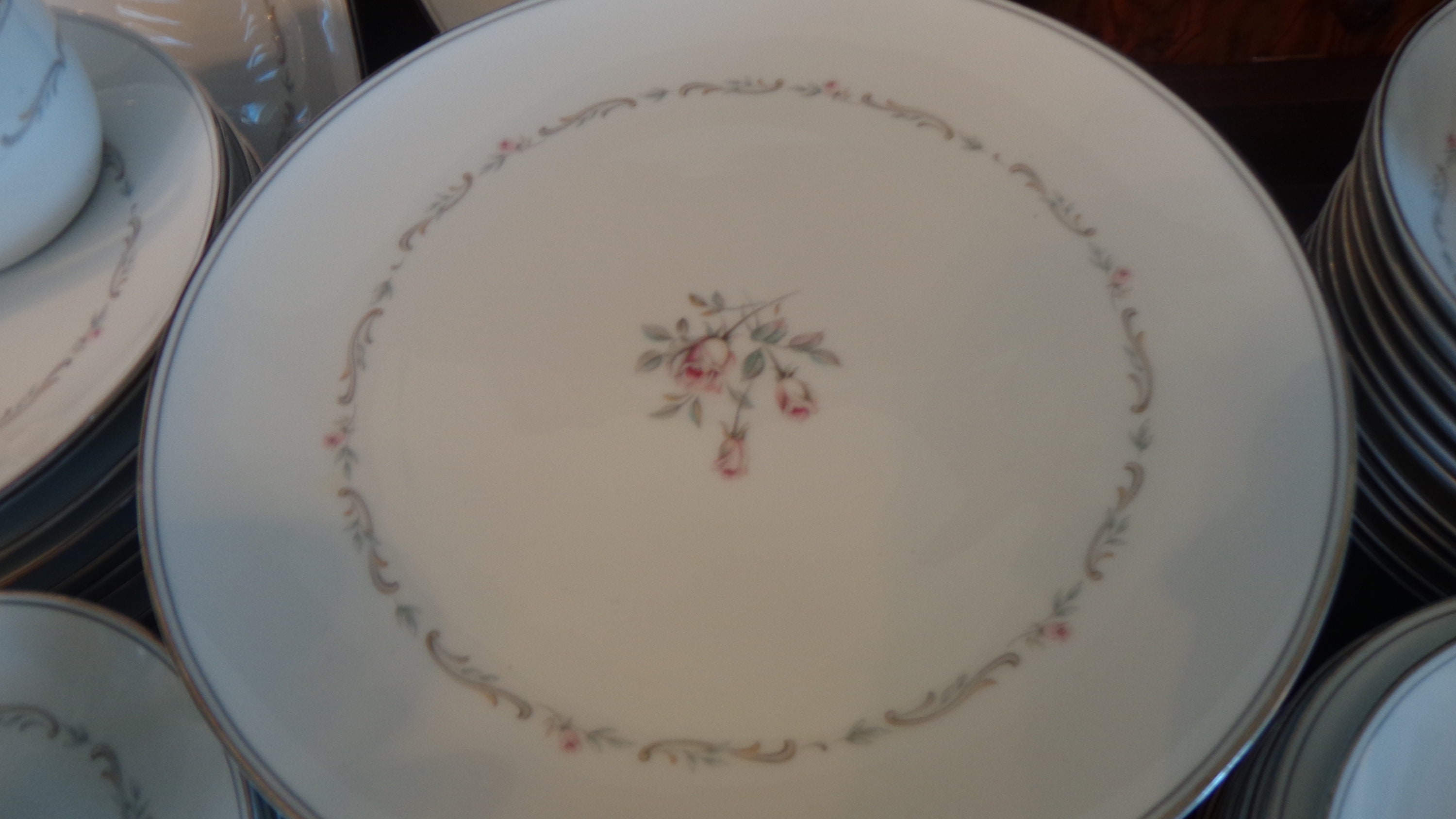 Vintage Noritake China Set, Mayfair Platinum Trim, 1960s Service for 12 ...